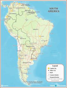 Map of South America (With Countries & Capitals) – Holidays